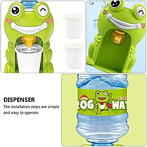 Amosfun Desktop Water Dispenser Cooler Mini Bottom Load for Bedroom- Kids Mini Water Dispenser Frog Animal Style Water Machine- Children Mini Water Dispenser Drink Water Machine Toy for Home (Green)