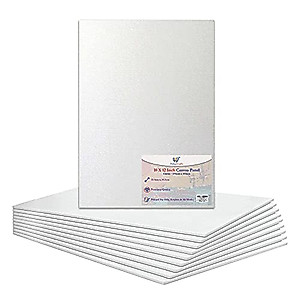 10 X 12” Canvas Panel Stretched Blank Canvas Board Primed Artist Boards 100% Cotton for Oil Paint Acrylic Painting Mixed Media White Canvases Painting Panel (10x12 Inch - 10 Boards)