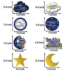 30pcs Twinkle Twinkle Little Star Baby Shower Birthday Hanging Swirls Decorations, Moon and Stars Baby Shower Birthday Party Foil Swirls Decor Supplies