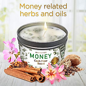 MAGNIFICENT 101 Money Aromatherapy Candle for Getting a Cash Flow Boost - Sage Cinnamon Scented Natural Soybean Wax Tin Candle for Purification and Chakra Healing