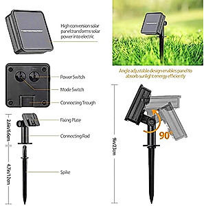 WHEEJE String Lights Solar Garden Lights Outdoor Waterproof 50LED Fairy Lights 8 Mode 7M Solar String Light for Garden Patio Yard Home Christmas for Wedding/Party/Curtain/Garden