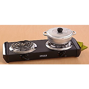 IMUSA USA GAU-80306 Electric Double Burner 1750-Watts , Black