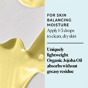 Sky Organics Organic Jojoba Oil for Face, Balancing Oil for Light Hydration & Helps Reduce Excess Oiliness, Suitable For Oily, Combination and Blemish-Prone Skin, 100% Pure & Cold-Pressed, 4 fl. Oz with ebook