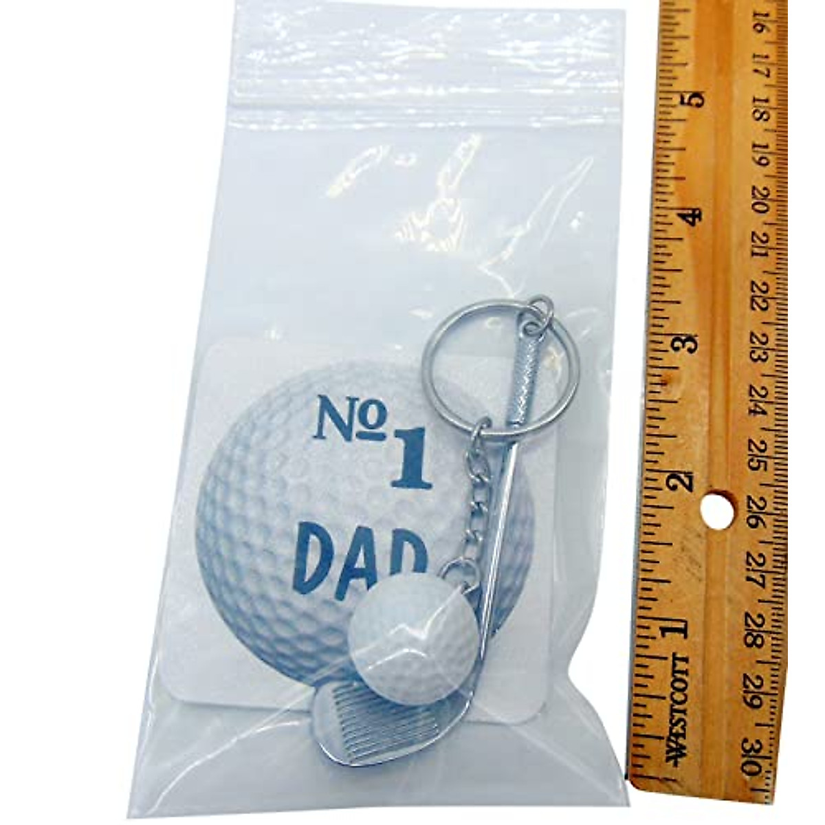 Westmon Works Golf Club Keychain Best Dad by Par Metal Key Ring for Golfer Daddy with Card for His Birthday orFathers Day