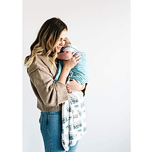 Copper Pearl Large Premium Knit Baby 3 Layer Stretchy Quilt Blanket Bruno