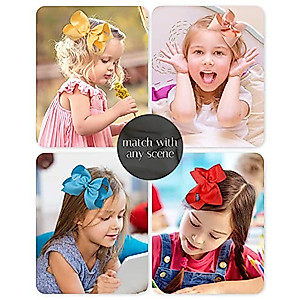 Choicbaby 28pcs 6 Inches Grosgrain Ribbon Hair Bows Large Hair Bows Alligator Clips Hair Accessories for Baby Girls Toddlers Teens