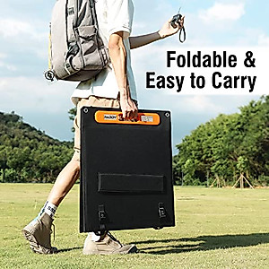 Raddy SP200 Foldable Solar Panel 200 Watt 18V Solar Charger Kit with MC4/USB/DC Outputs, High Efficiency Waterproof Solar Panels Compatible with Solar Generator, Laptops for Home, Outdoor Van Camping