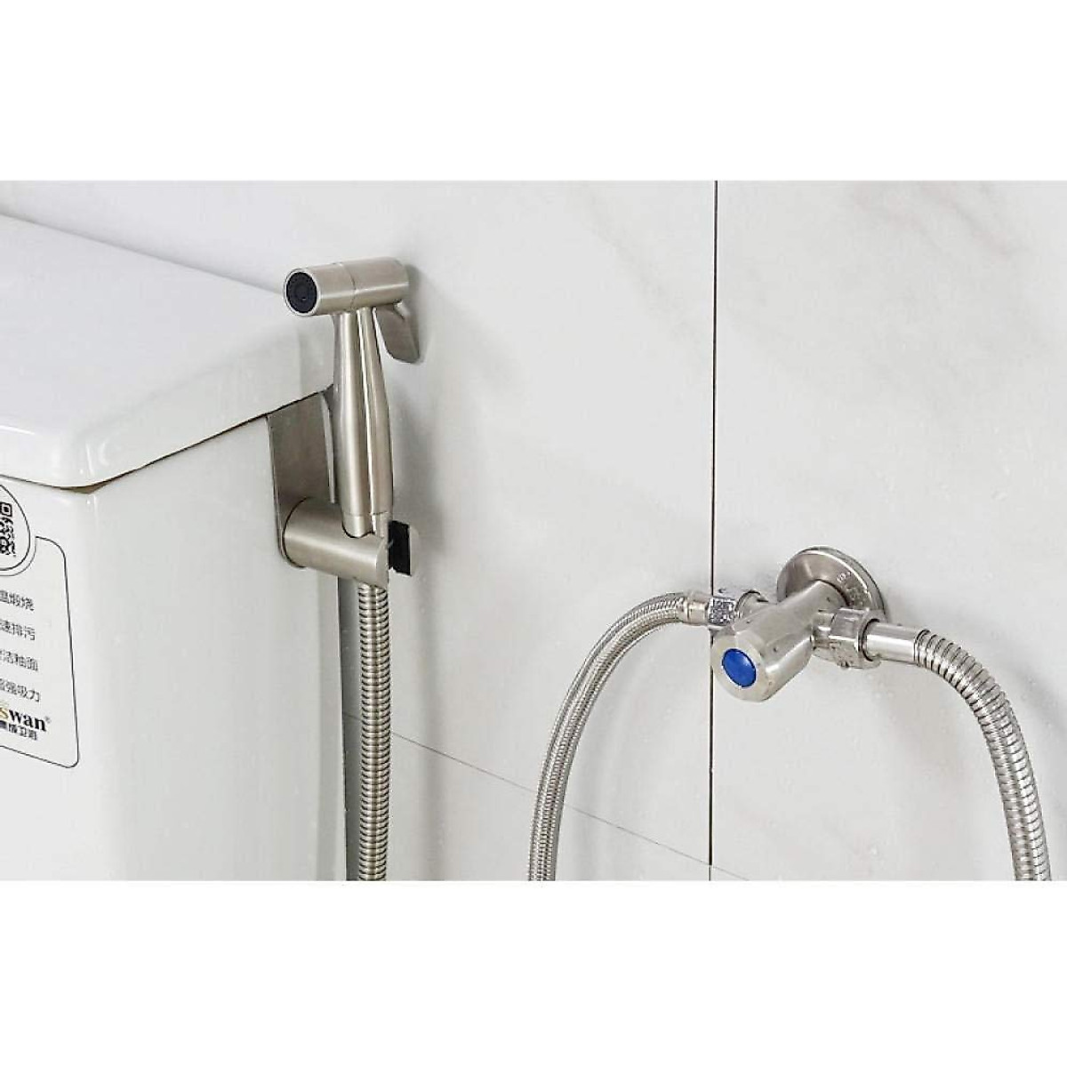 JIYTG Toilet Brush Toilet Handheld Bidet Spray Kit 304 Stainless Steel Bidet Toilet Spray Gun Set Companion Booster Nozzle