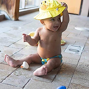 ZOOCCHINI UPF50+ Baby Swim Diaper & Sun Hat Set (3-6 Months, Puddles The Duck)