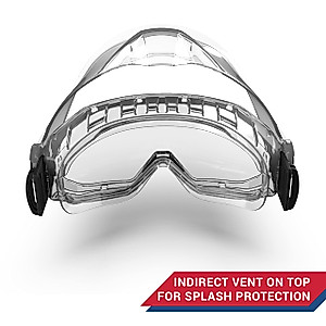 Eagle Eyes Anti-Fog Scratch-Resistant Safety Goggles with Face Shield - 99.9% UV Rays Protection - Universal Fit Lightweight Eyewear (Clear)