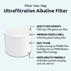 PH001 1-Pack Alkaline Water Filter – Plus 1 PH002 UF Membrane Filter - Value Bundle by Invigorated Water