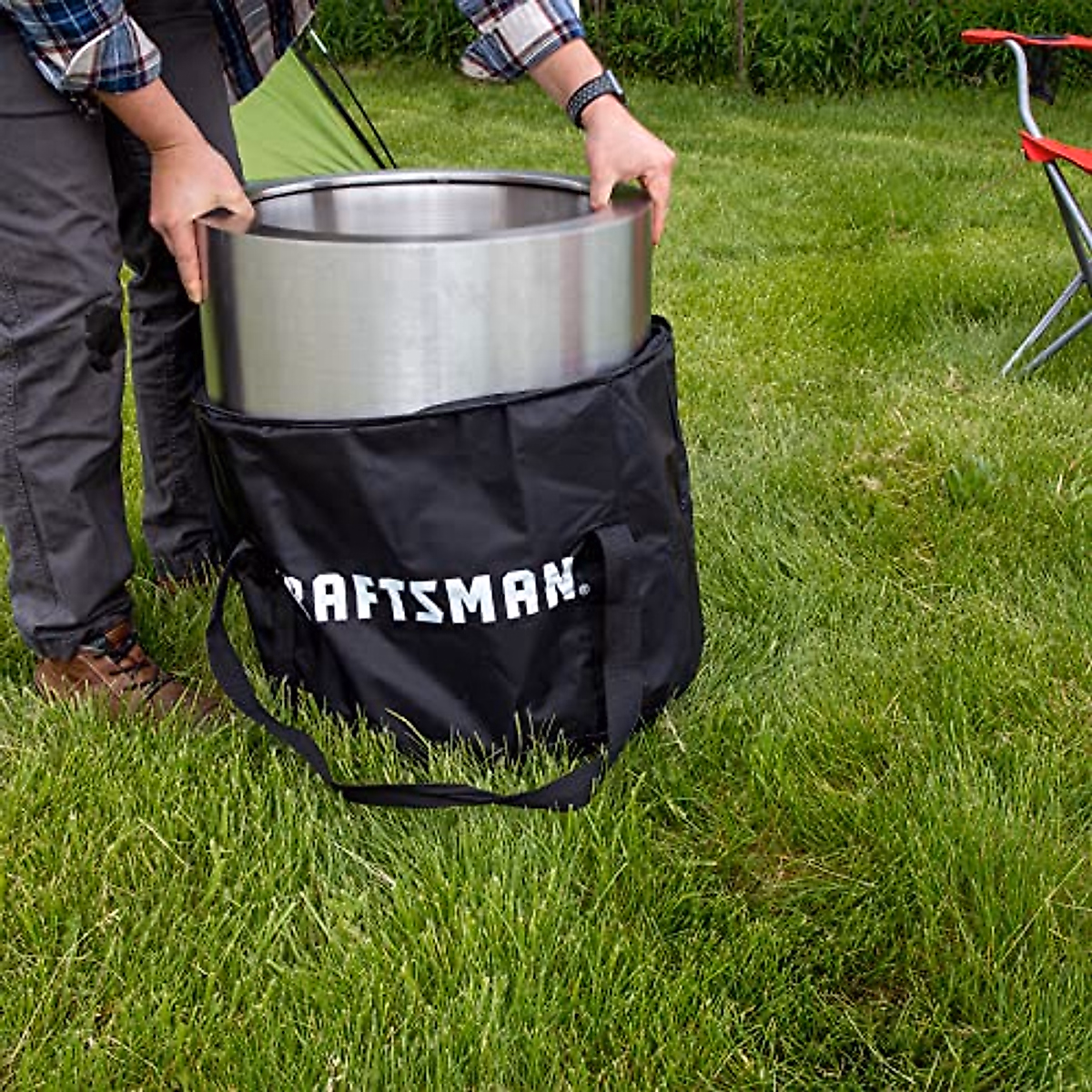 CRAFTSMAN 19.5" Smokeless Wood Fire Pit Portable Stainless Steel Camping, RVing, Backyard Bonfire fire Pit