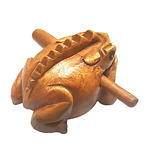 Wood Frog Guiro Rasp Wooden Handcraft Musical Instrument Tone Block Medium 4 Inch Wood Toy