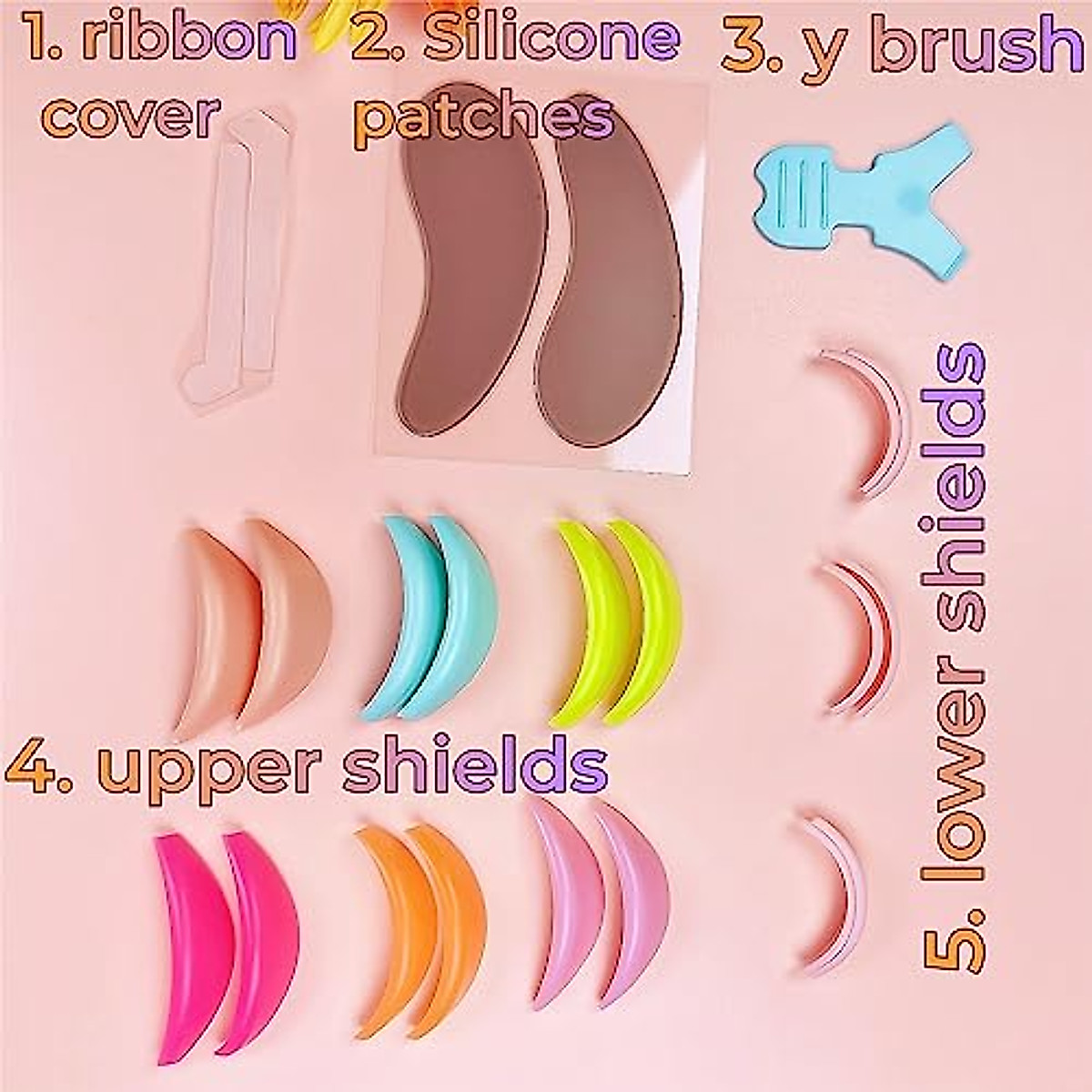 Lami Lash Lift Pad LM Curl Soft 6 Size Lifting Shield Eyelash Perming Rod Glue Free On Eyelid Neon Lamination Roller Easier Perm Rods Include Ribbon Cover Silicone Eye Patch Y Brush Lash Lift Tool