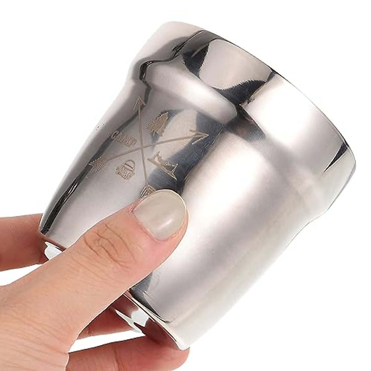 Kisangel 1 Set Travel Coffee Mug Coffee Mugs Espresso Cups Stainless Steel Water Cup Stainless Wine Glass Metal Cup Stainless Steel Coffee Tumbler Stainless Steel Cups Outdoor Beer Mug