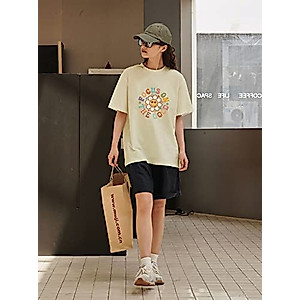 Focus On The Good Oversized Graphic T-Shirts Women Daisy Cute Flower Trendy Girls Preppy Shirt