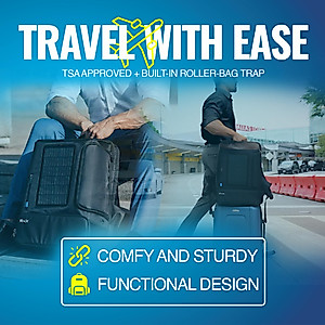 Multifunctional Solar Backpack with Power Bank, 40L Bag Designed for Fitness, Business, Travel and Casual Use, Black