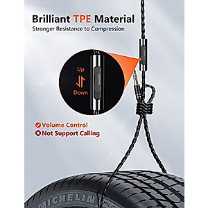 Arsvita Wired Earbuds Headphones In-Ear Noise Cancelling Ear buds with Deep Bass Stereo Sound, Volume Control,Compatible for All 3.5mm Interface Devices, Phone, Tablet, MP3, CD Player, Cassette Player