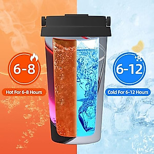 WANGXUEE Red Wine Bottle Glass Print 500ml Stainless Steel Travel Tumbler Double Wall Vacuum Insulated Coffee Mug