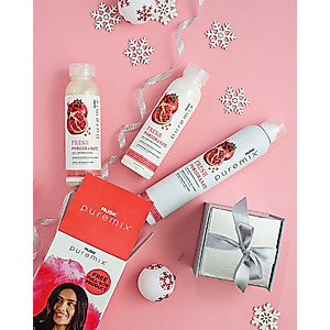 RUSK Puremix Fresh Pomegranate Color Protecting Trio Gift Set, Includes 12 oz. Shampoo, 12 oz. Conditioner, and 10 oz. Hairspray, Locks in Color, and Gives You Healthy, Glowing Hair