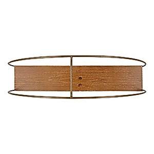 Kate and Laurel Delmar Mid-Century Modern Wall Shelf, 26" x 21", Brown and Gold, Glamorous Geometric Wall Decor