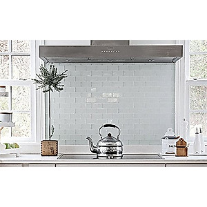Art3d 40-Piece Peel and Stick Glass Tiles for Kitchen Backsplash, 3" x 6" White Subway Backsplash Tiles