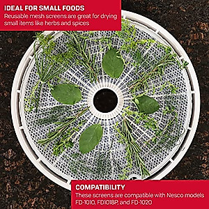 NESCO MS-2-6 Round Mesh 15 1/2" Clean-A-Screens, Fits Food Dehydrators, White