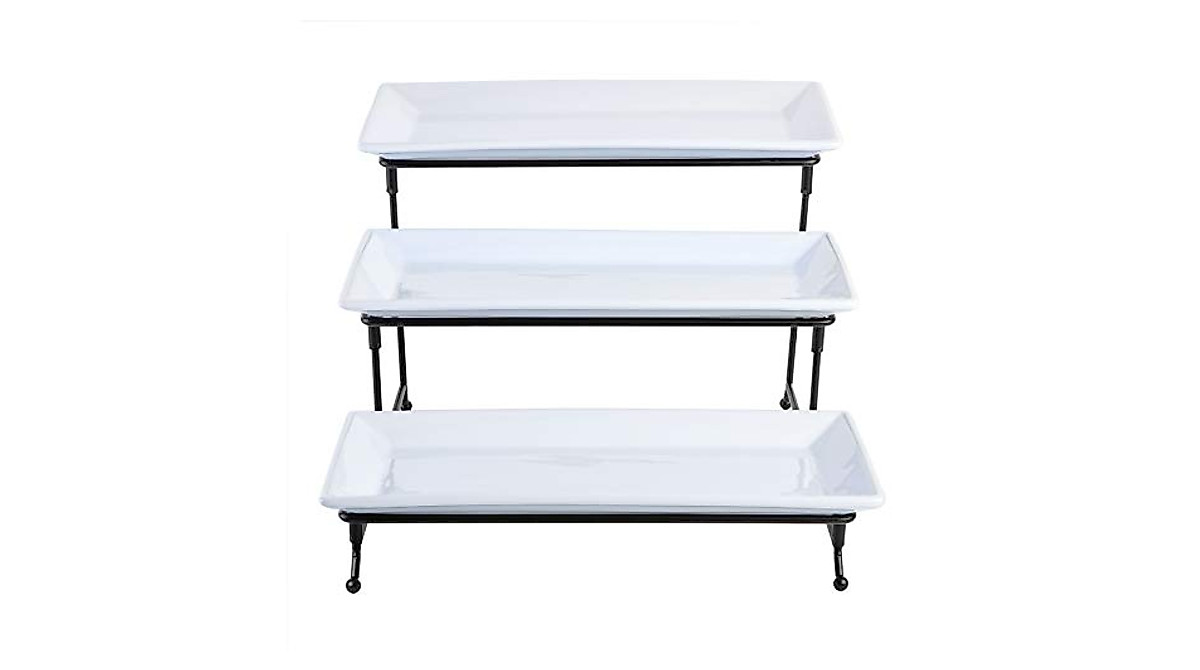Gibson Home Gracious Dining 3-Tier Plate Set - Elegant Serving Display