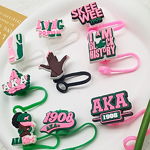 9 PCS Pink Straw Cover Silicone Pink Straw Covers Cap for Tumblers Reusable Straws Cute Straw Tips Cover