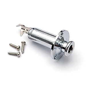 SAPHUE 6.35mm Acoustic Electric Guitar Bass Mono Endpin Output Jack Strap Button Jack Socket (Chrome)