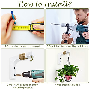 2 Pack Plant Hanger Hooks for Indoor Hanging Plants, Hanging Planters for Indoor Plants Farmhouse Wooden Hanging Basket Wall Hooks for Outdoor Flower Pots Lanterns Wind Chime Lights Garden Decoration