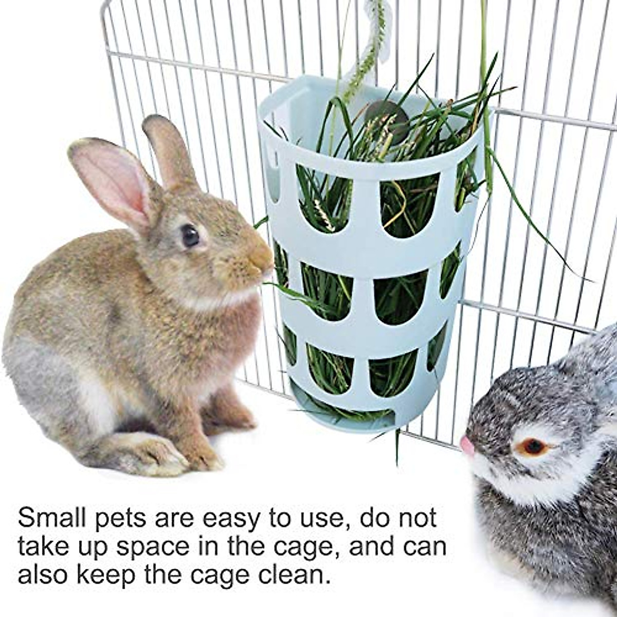 Hamiledyi Rabbit Hay Feeder，2Pcs Bunny Hanging Cage Manger Hay Holder Rack for Small Animal Chinchilla Guinea Pig Rat-（Random Color）