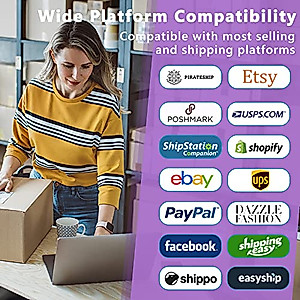 REKDOM Bluetooth Label Printer Wireless Thermal Printer for Shipping Packages, Compatible with iPhone, Android and Windows, Support Amazon, Ebay, Etsy, USPS, Shopify and etc.