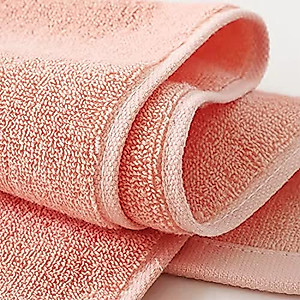 RUIBOLU Hand Towels for Bathroom Set 4 Piece, 100% Cotton Bath Hand Towel, Face Towel Soft Highly Absorbent Towels for Adults and Children for Bathroom Kitchen, 14x29 Inch (Pink White Blue Gray)