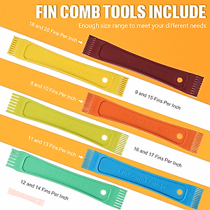 CHENGU Air Conditioner Cleaning Tools, 2 Pieces Fin Straightener Comb and Whisk Fin Comb Set for Condenser and Evaporator Coil Repair