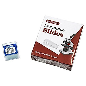 OPTO-EDU E35.3501 Blank Microscope Slides & 100-Pieces Square Cover Glass, Glass