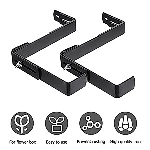 Happyyami 2Pcs Adjustable Railing Hook Balcony Window Planter Box Hanging Planters for Patio Rail Planters Bird Feeder Hangers for Outside Wrought Iron Fence