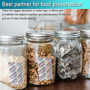 150 PCS Oxygen Absorbers for Food Storage Long Term, 500cc Food Grade Oxygen Obsorbers with Oxygen Indicator for Mylar Bags, Tupperware Plastic, Freeze Dryers & Dehydrators