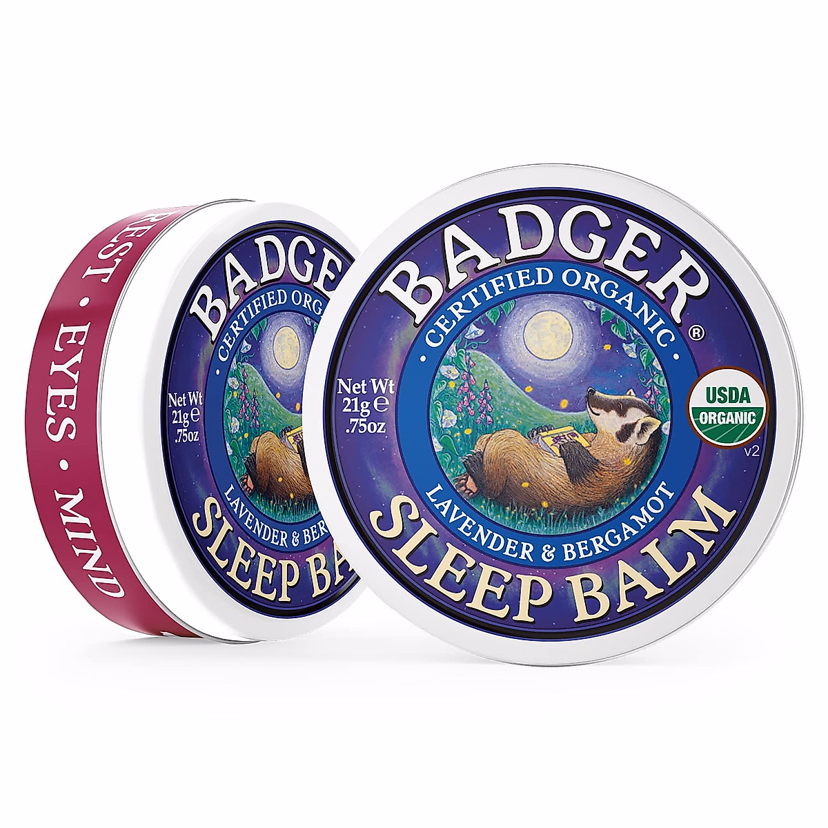 Badger - Sleep Balm, Lavender & Bergamot, Natural Sleep Balm, Scented Relaxing Balm for Children and Adults, Calming Night Balm, Organic Sleep Balm, 0.75 oz