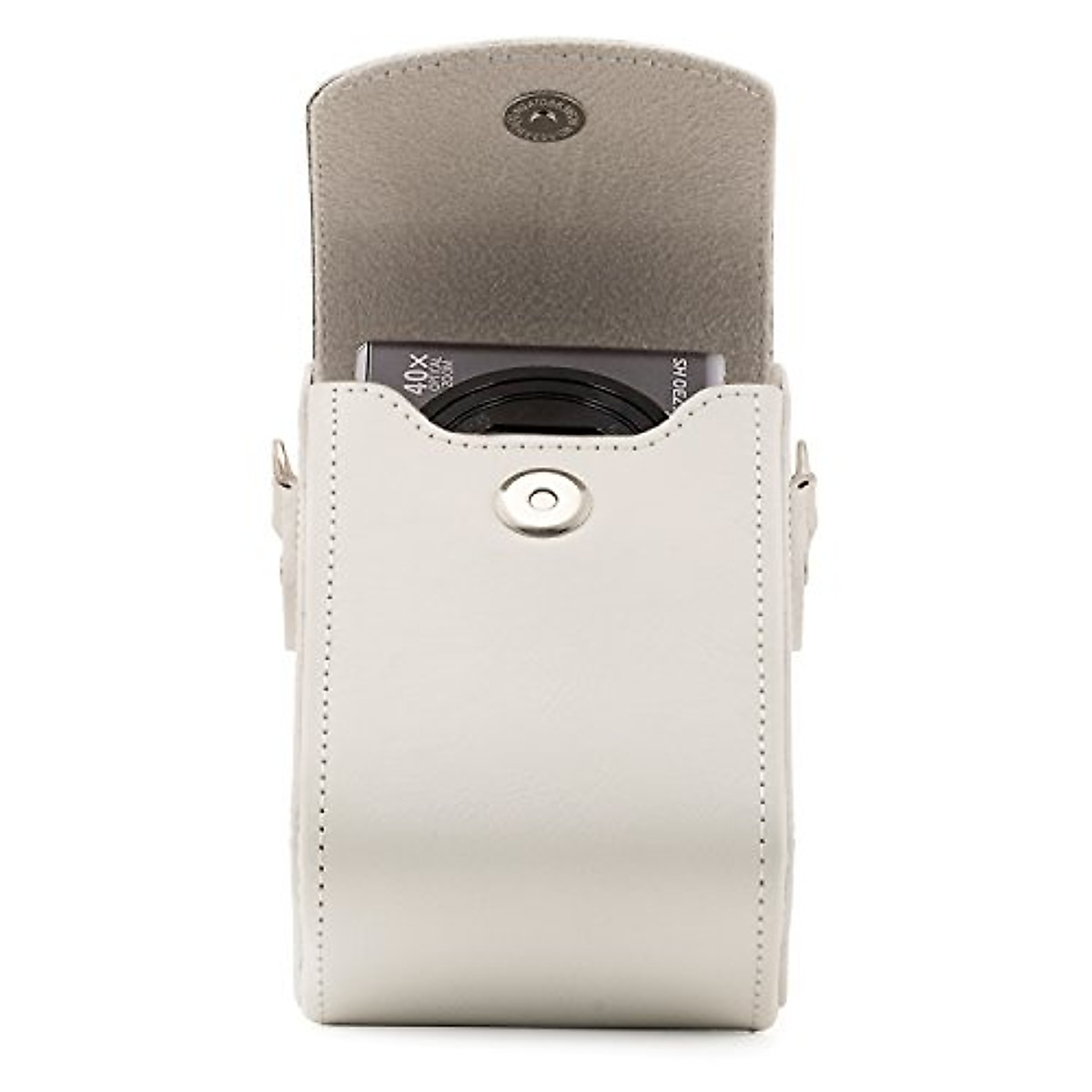 Mega Gear MG1416 Canon PowerShot G7 X Mark II, G7 X Leather Camera Case with Strap, White