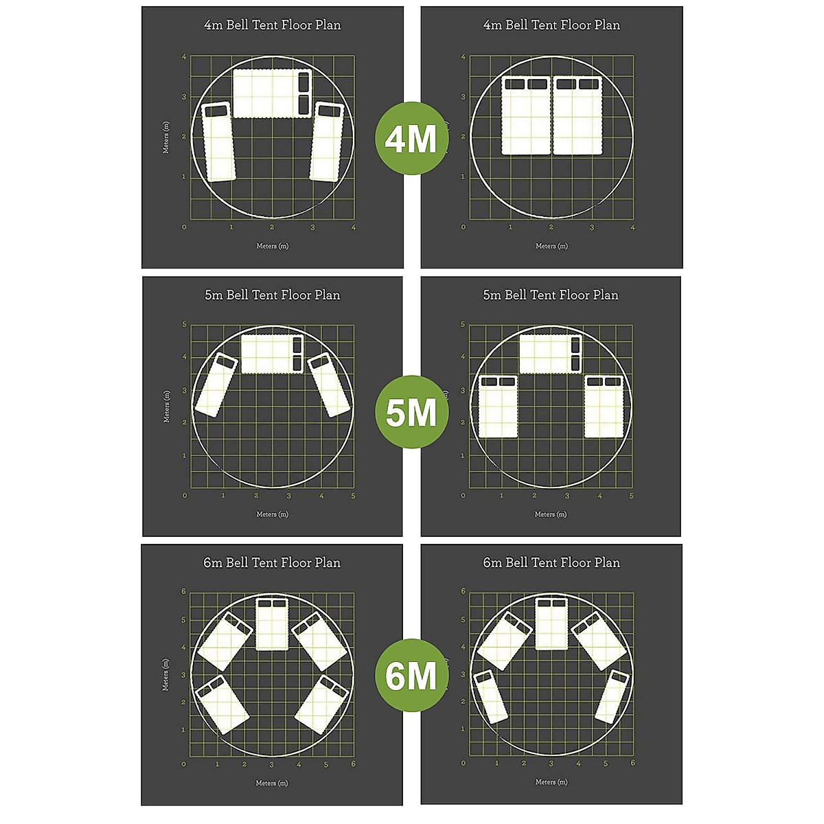 UNSTRENGH Large Beige Luxury 4-Season Camping Cotton Canvas Bell Tent Double Doors Camping Hunting Tent with Stove Jack Hole, Cable Hole