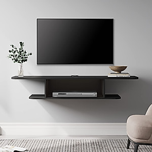 FITUEYES Floating Entertainment Center Wall Mounted Media Console TV Stand Component Shelf TV Wall Cabinet, Black