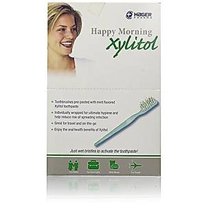 Hager Pharma Happy Morning Toothbrush with Xylitol, 50 Count