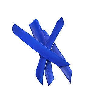 HNZMDY 50 Pcs Archery Arrow Fletching Spiral Wrap Full Length Arrow Feather 7~10" Right Wing and Left Wing for Flu Flu Arrows (Left wing, Blue)