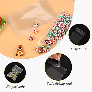100 Pack 4x6 Cellophane Treat Bags, Small Self Sealing Cellophane T=Bags Clear Plastic Cello Candy Bags for Crafts Gifts, Acid-Free Crystal Clear Sleeves Storage Bags for Photo Prints Mats