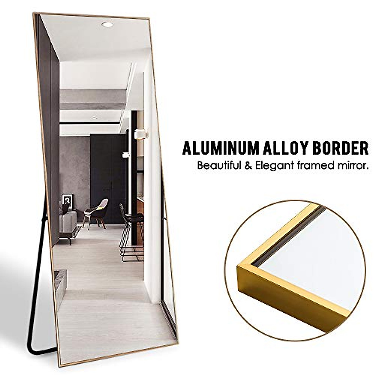 NeuType Golden Full-Length Floor Mirror - Stylish & Versatile