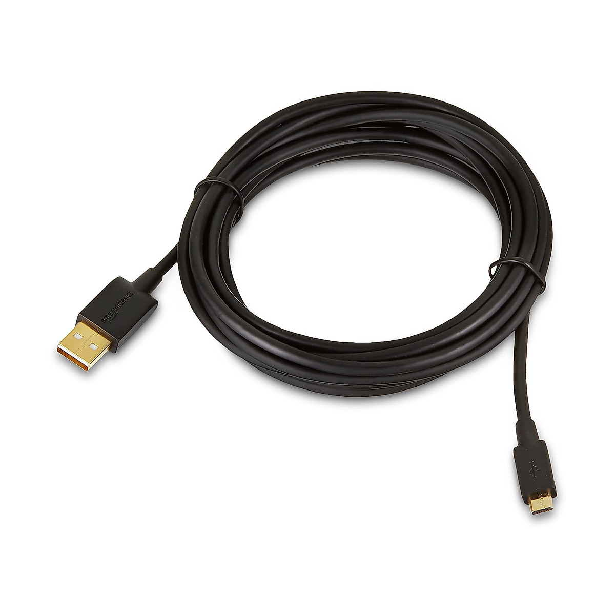 Amazon Basics 5-Pack USB-A to Micro USB Charging Cable, 480Mbps Transfer Speed with Gold-Plated Plugs, USB 2.0, 10 Foot, Black