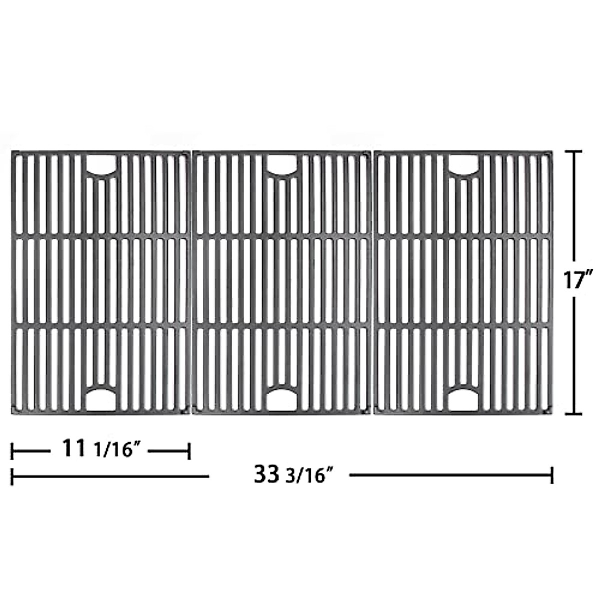 Hongso 17 inch Cast Iron Grill Grates Replacement for Nexgrill 720-0896 730-0898 720-0896C 720-0898 720-0896B 720-0896CA 5 Burner 6 Burner Grill Models