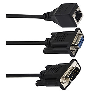 zdyCGTime RJ45 to RS232 Cable, DB9 9-Pin Serial Port Female&Male to RJ45 Female Cat5/6 Ethernet LAN Console（15CM/6Inch） 2Pack