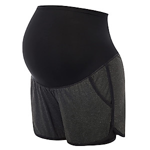 Maternity Athletic Shorts Set 2pcs Quick-Drying 2 in 1 Workout Stretchy Soft Shorts Set 2pcs Navy+Black M